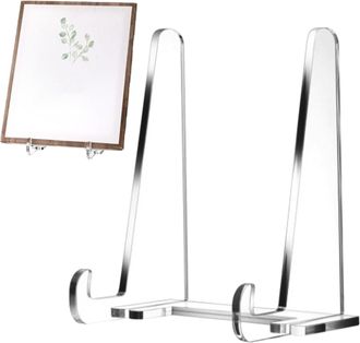 Generic St&auml;nder aus Acryl - Acryl-Bildst&auml;nder, transparenter Buchst&auml;nder | Tischst&auml;nder f&uuml;r Rahmenbilder, Kunstst&auml;nder mit dekorativem quadratischem Sockel