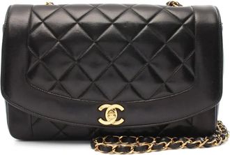 Chanel petit sac porté épaule Diana Flap (1994-1996) - Noir