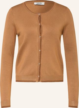 Liu Jo Liu Jo Strickjacke Mit Schmucksteinen Und Glitzergarn beige