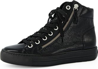 Paul Green Damen, Frauen High-Top Sneaker,schnürschuhe,high top Sneaker,Sneaker-Stiefel,mid Cut,Halbschuhe,Sportschuhe,Schwarz (Calf/Black),38.5 EU / 5.5 UK