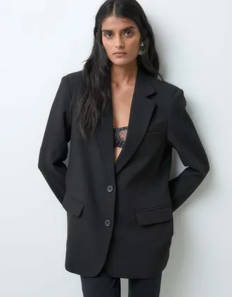 Jacqueline de Yong ensemble coordonn&eacute; blazer ajust&eacute; noir