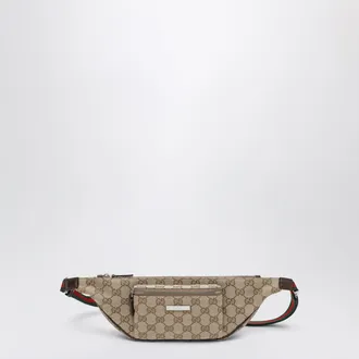 Gucci Kleine Flatpack-G&uuml;rteltasche in braunem GG-Gewebe