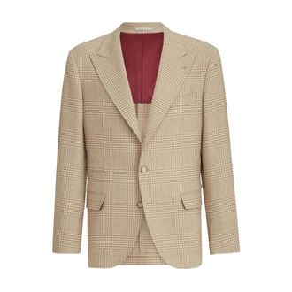 Brunello Cucinelli Prince of Wales Deconstructed Blazer - - Jackets - Herren - Braun - M