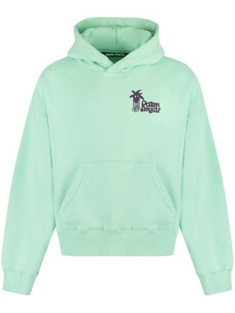 Palm Angels hoodie Douby à logo imprimé - Vert