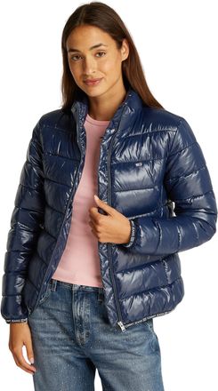 Tommy Jeans Damen Pufferjacke Essential Tape Hochglanz, Blau (Dark Night Navy), XL