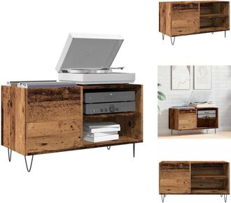 vidaXL Vidaxl - Plattenschrank Altholz-Optik 84,5x38x48 cm Holzwerkstoff - Plattenschrank - Plattenschränke - Plattenspieler Schrank - Vinyl Schrank