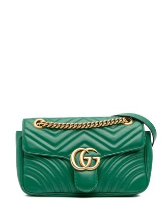 Gucci petit sac à bandoulière GG Marmont Flap (2016-2025) - Vert