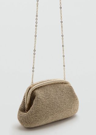 Mango Pochette clutch en lurex or - Femme - Taille unique - MANGO