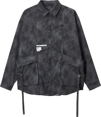 Musium Div. Hemd mit Batik-Print - Grau