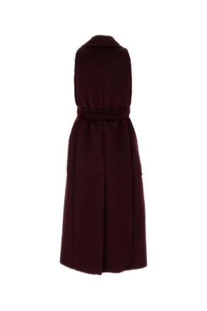 Max Mara Womens Burgundy Eco Fut Abbozzi1234 Vest Ciliegia Cappotti Coat