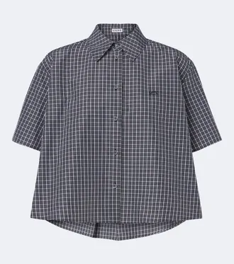 Loewe Chemise en coton m&eacute;lang&eacute; &agrave; carreaux