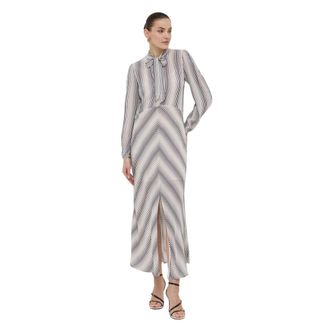 Twinset Robe chemise col V - Femme - Robes - Multicolore - Taille: 36 FR