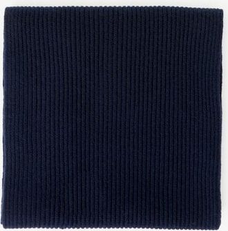 Façonnable gerippter Schal aus Wolle und Kaschmir in Blau