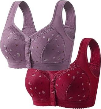 Generic Gilet sans jantes ni &eacute;ponge grande taille, confortable et doux pour la peau, soutien-gorge boutonn&eacute; sur le devant, couleur unie, style fin, soutien-go