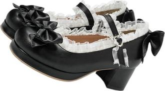 Garneck Chaussures &agrave; Talons Hauts Femme &Eacute;l&eacute;gantes avec Noeud D&eacute;coratif Escarpins de Mariage Printemps Automne Style Chic et Confortable Pointure Noir