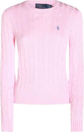 Ralph Lauren Femme, Pulls, Rose, Taille: 40 FR Cotton Cable Knit Sweater