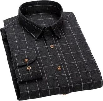 Generic Chemise &agrave; manches longues pour homme, coupe ajust&eacute;e, chemise formelle douce &agrave; carreaux d&eacute;contract&eacute;s hauts ray&eacute;s bureau, 280, 3XL