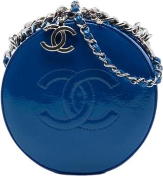 Chanel Sac bandouli&egrave;re en cuir verni Pre-owned - Femme - Pre-owned - Bleu - Taille: ONE Size