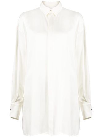 SA SU PHI Hemd aus Satin - Weiß
