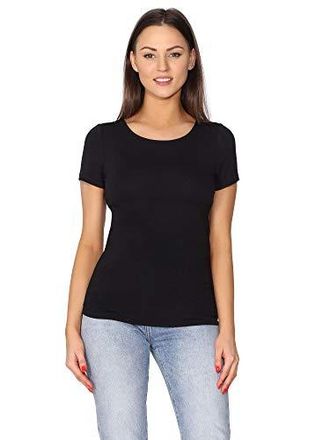 Merry Style T-Shirt Manche Courte Femme MS10-373 (Noir, XS)