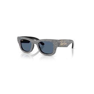 Ray-Ban Wayfarer Puffer Crystal Pav&egrave; Edition Sonnenbrillen Schwarz Fassung Blau Glas 47-23