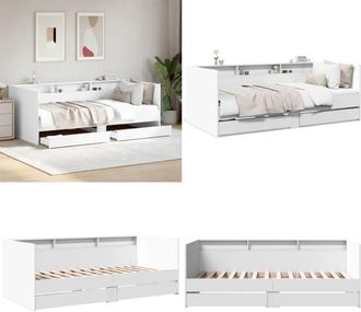vidaXL Tagesbett mit Schubladen ohne Matratze Wei&szlig; 90x190 cm - Schlafsofa - Daybed - G&auml;stebett - Doppelbett - Wei&szlig;es Bett - Home & Living
