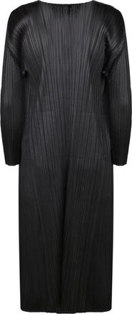 Issey Miyake Femme, Robes, Noir, Taille: 42 FR Pleated Long Cardigan
