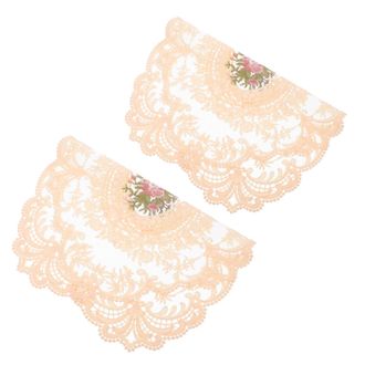 Lurrose 2st&uuml;cke Bestickte Spitzenuntersetzer Tischsets Aus Spitze Bestickte Platzsets F&uuml;r Hochzeitsdekoration Elegante Spitzenmatten F&uuml;r Vielf&auml;ltige Zwecke