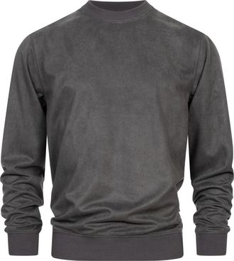 Indicode Herren INColeman Sweatshirt mit RIPP-Bündchen und Rundhalsausschnitt | Sweater Pullover für Männer Raven, XXL