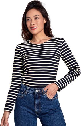 Armor Lux Damen T-Shirt, Mehrfarbig (Rich Navy/Nature Bi5), X-Small (Herstellergr&ouml;&szlig;e: 0)