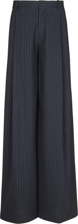 Balmain pantalon court à fines rayures - Bleu