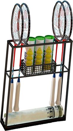 Generic Aufbewahrungsst&auml;nder for Tennisschl&auml;ger, Robuster Schl&auml;ger-/Ball-Organizer Mit Aufbewahrungskorb, for Die Aufbewahrung Im Heim- Oder Heim-Turnstudio