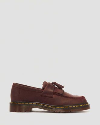 Dr. Martens Adrian Crazy Horse Leder Tassel Loafer in Rot, Gr&ouml;&szlig;e: 36