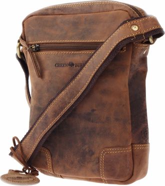 Greenburry Vintage Umhängetasche Leder Schultertasche braun | 20x26x6cm