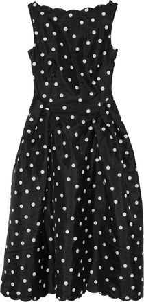Stine Goya Polka-dot Scalloped Midi Dress