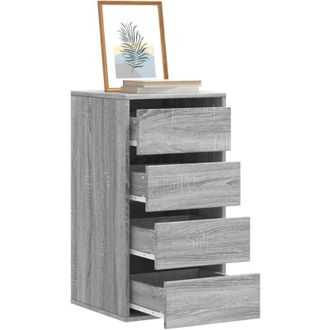 vidaXL Commode dangle sonoma gris 40x41x76 cm bois ding&eacute;nierie Vidaxl