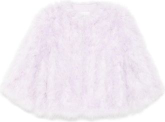 Yves Salomon Seidenjacke mit Federn - Violett