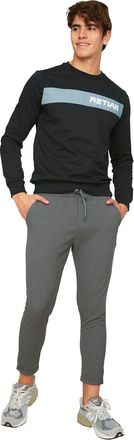 Trendyol Trendyol, Anthrazit-Männer Beli Reifen Slim Fit Pants, Anthrazit, extra groß