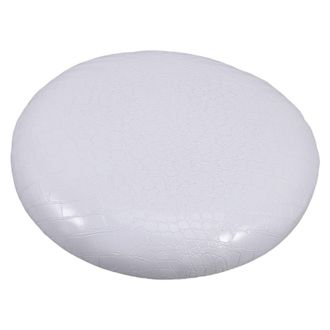 Amosfun Ersatzsitz f&uuml;r Barhocker Rund 29cm Massivholz Sitzfl&auml;che mit Wei&szlig;em PU Kissenbezug Strapazierf&auml;higer Stuhlsitz f&uuml;r Esszimmer K&uuml;che und B&uuml;ro