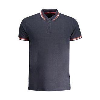 Cavalli Blau Baumwoll-Poloshirt mit Besticktem Logo - - Tops - Herren - Blau - XL