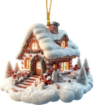 Generic Weihnachtshaus-Dekorationen - Weihnachtsdorfh&auml;user-Set, 1 St&uuml;ck, LED-Licht, Acryl-Schneehaus, Ornamente, Dekoration, Weihnachtsdorfh&auml;user, Dekoration,