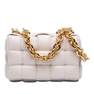 Bottega Veneta Sac bandouli&egrave;re matelass&eacute; tress&eacute; en nappa Pre-owned - Femme - Pre-owned - Blanc - Taille: ONE Size