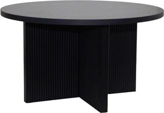 Oviala Table basse ronde 80 cm scandinave effet bois noir
