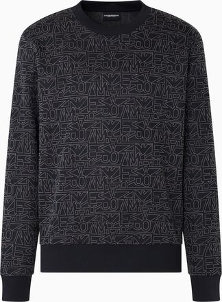 Emporio Armani Herren Hoodie Sweatshirt, Blue Fancy 44, S