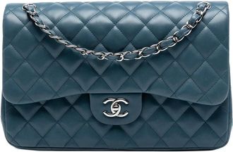 Chanel Hobo Bags - Jumbo Classic Lambskin Double Flap - Gr. unisize - in Blau - f&uuml;r Damen