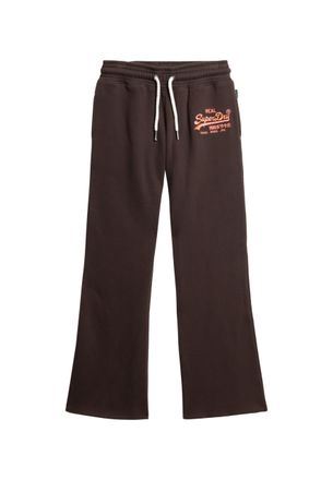 Superdry Damen Neon Vintage Logo Jogginghosen mit niedriger Leibh&ouml;he und Schlag Bison Schwarz 40
