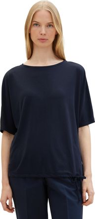 Tom Tailor Damen Basic T-Shirt mit Rundhalsausschnitt, 10668 - Sky Captain Blue, XXS