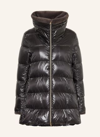 Herno Herno Daunenmantel Mit Kunstfell grau