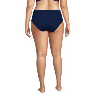 Lands End Mid Waist Bikinihose, Damen, Gr&ouml;&szlig;e:50 plus, Blau, Nylon-Mischung, by Lands End
