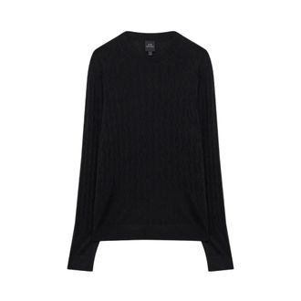 A|X Armani Exchange Homme, Pulls, Noir, Taille: XL Pull en maille ondul&eacute;e